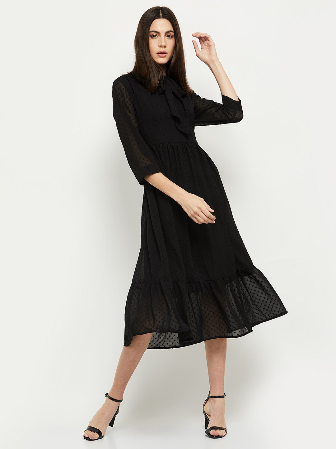 Buy Max Black Midi Dress - Dresses for Women 16444480 | Myntra