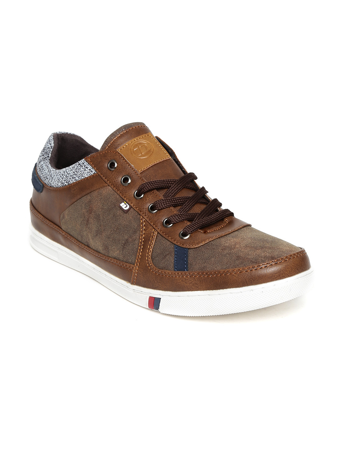 Buy ID Men Brown Solid Sneakers - Casual Shoes for Men 1644649 | Myntra