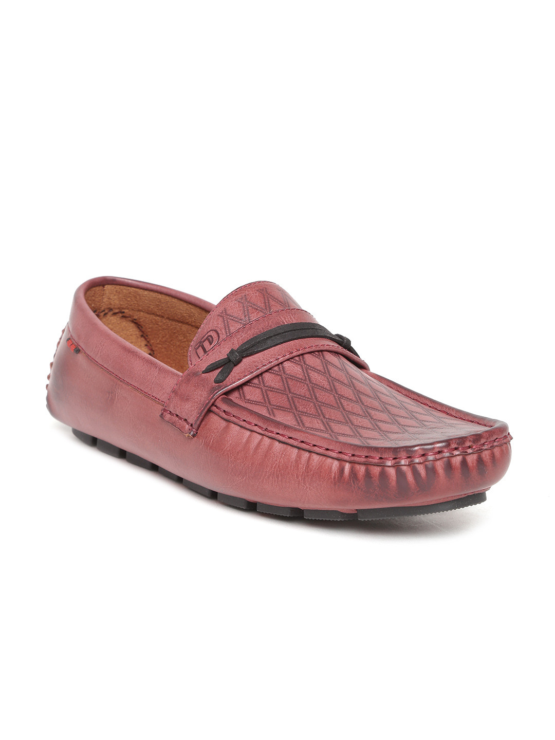 Buy ID Men Rust Red Printed Driving Shoes - Casual Shoes for Men ...