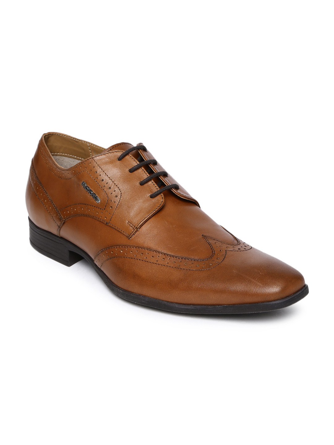 Buy Provogue Men Tan Brown Leather Brogues - Formal Shoes for Men ...