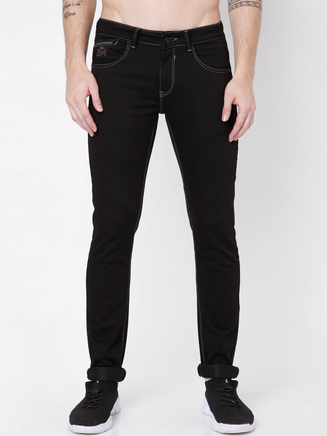 Buy Rex Straut Jeans Men Black Slim Fit Stretchable Jeans - Jeans for ...
