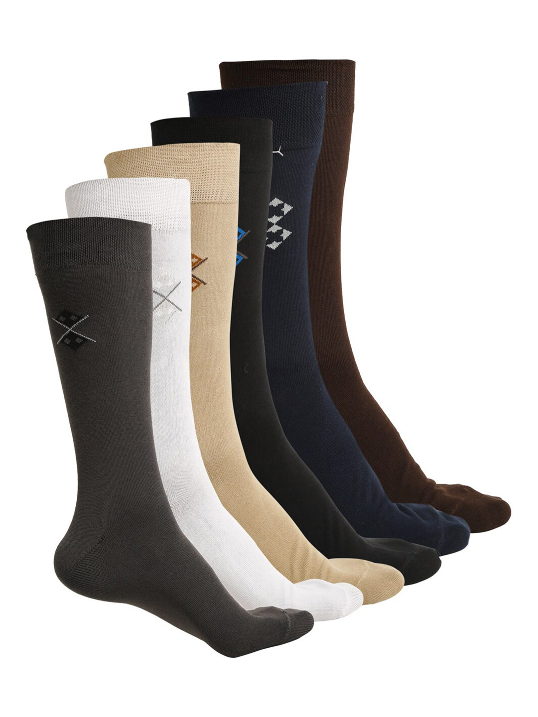Buy LOUIS STITCH Men Pack Of 6 Solid Calf Length Antimicrobial Socks ...