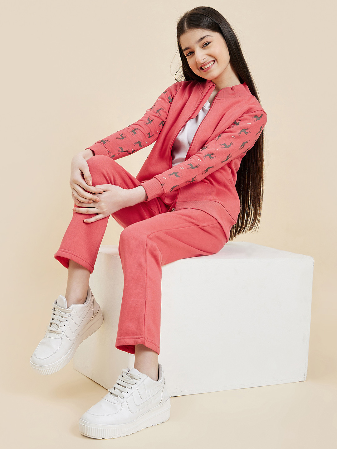 Buy Sweet Dreams Girls Pink Printed Tracksuit - Tracksuits for Girls ...