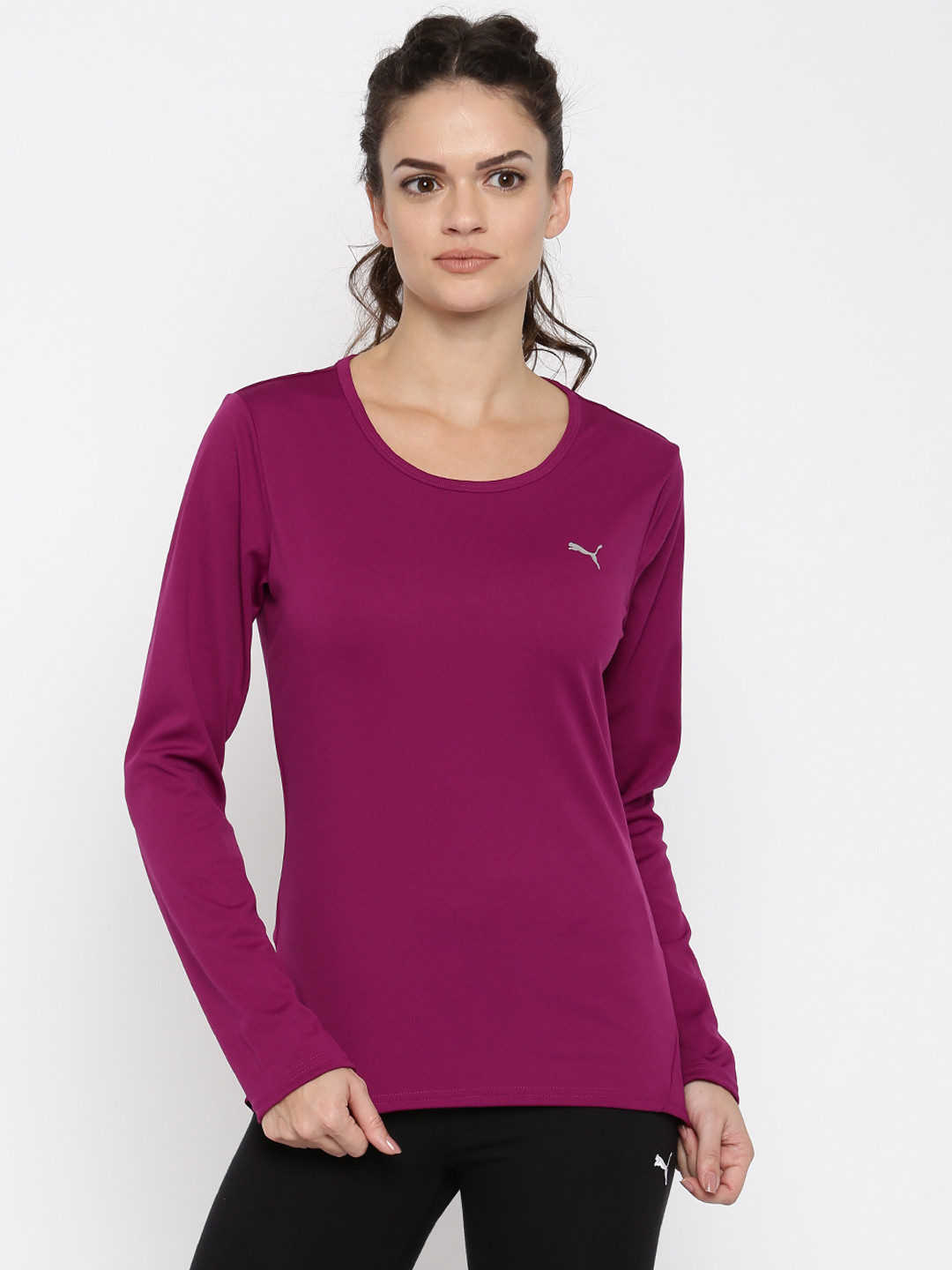 Buy Puma Women Purple Solid T Shirt - Tshirts for Women 1645136 | Myntra