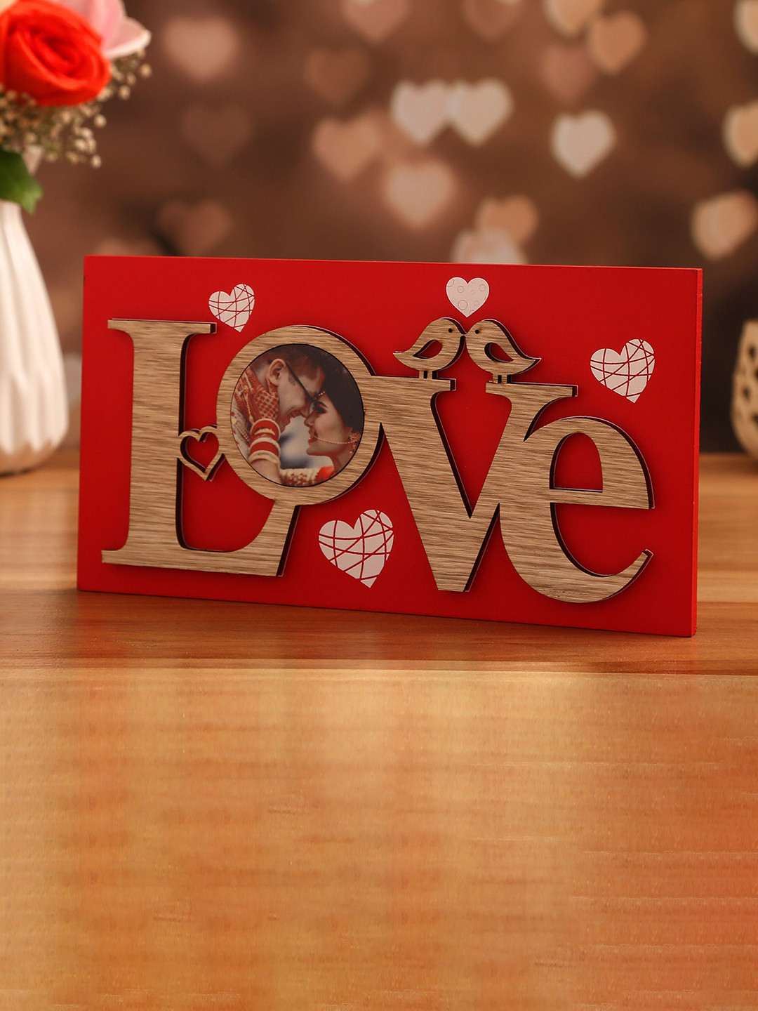 Buy Ferns N Petals Red Valentine's Day Special Love Birds Frame - Photo ...