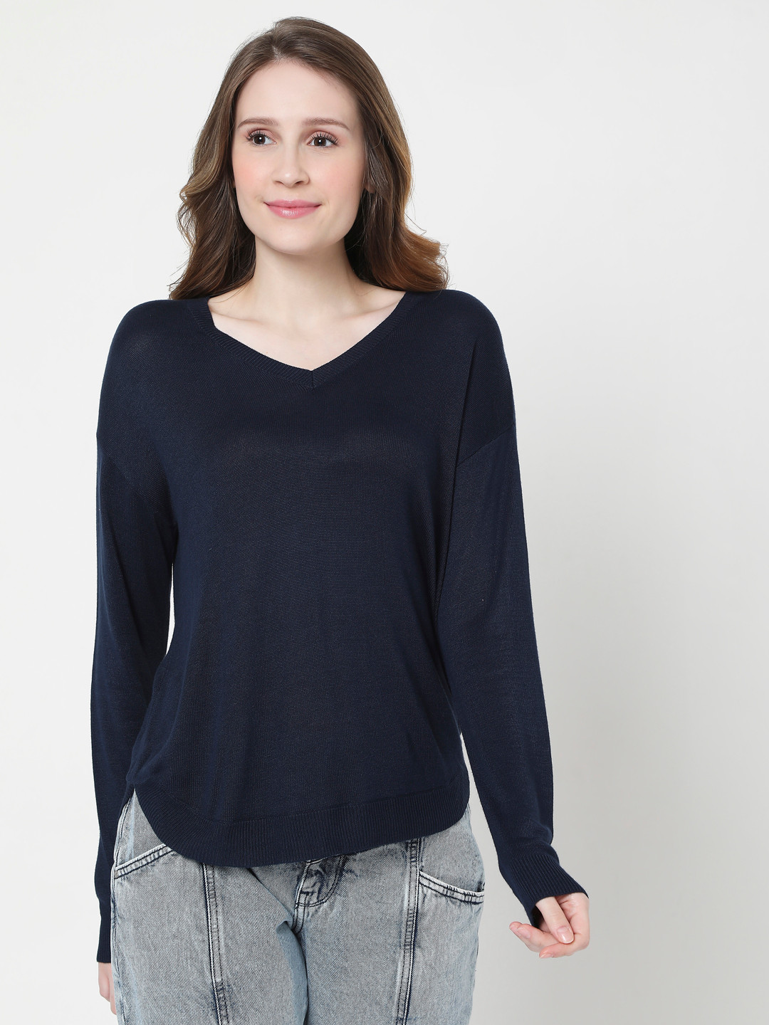 Buy Vero Moda Women Navy Blue Pullover - Sweaters for Women 16465098 ...