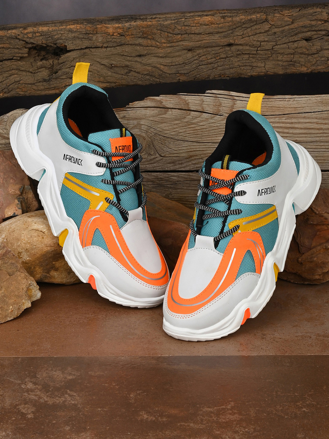 Buy AfroJack Men Green Colourblocked Sneakers - Casual Shoes for Men ...
