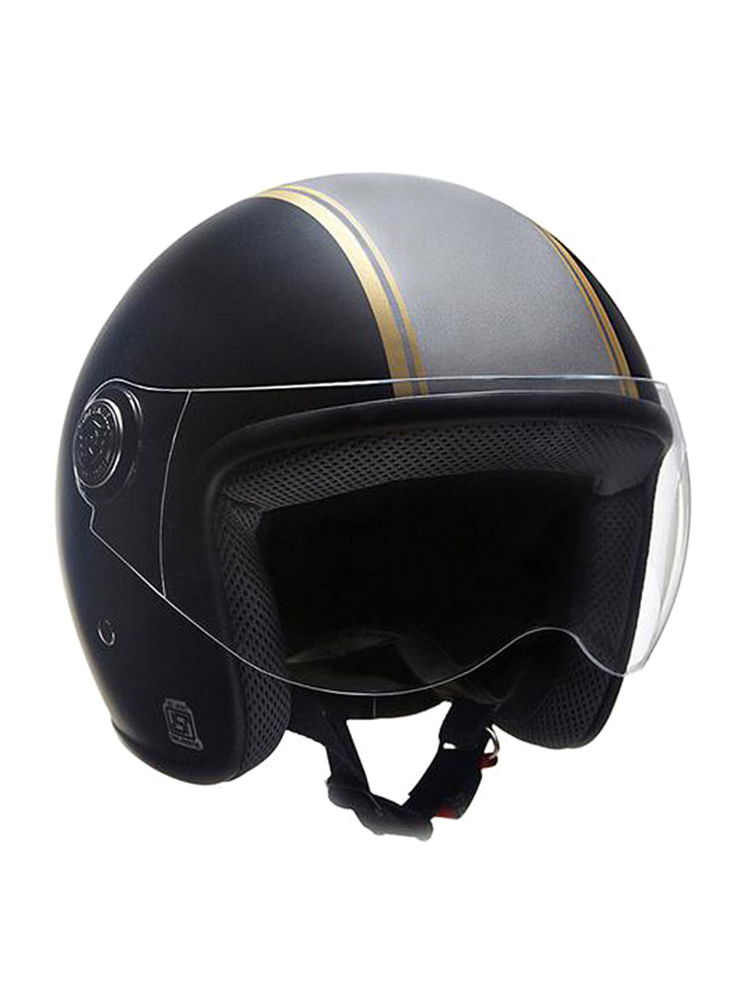 Buy Royal Enfield Black & Charcoal Grey Open Face Helmet - Helmets for ...