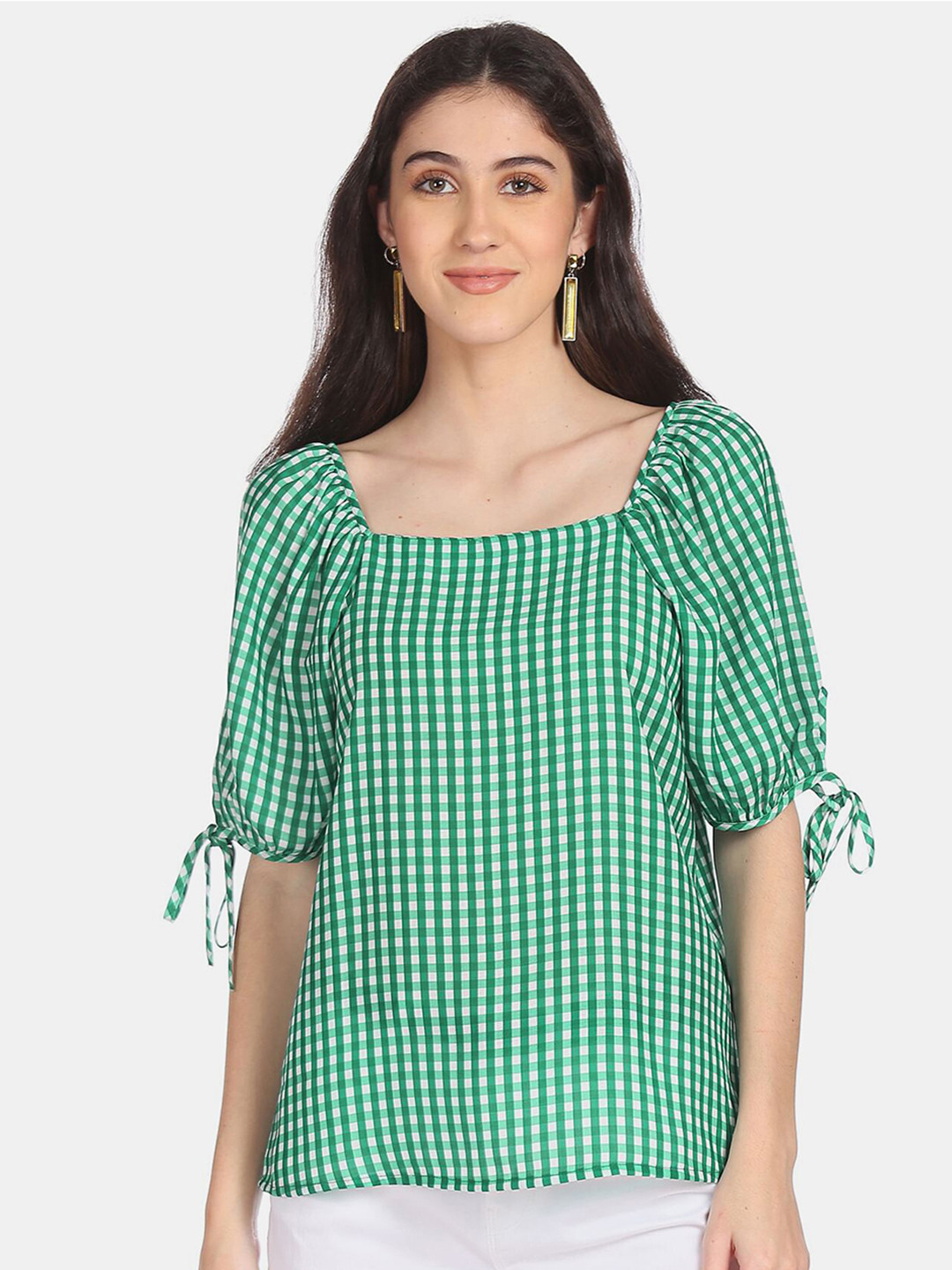 Buy Cherokee Green Checked Top - Tops for Women 16472312 | Myntra