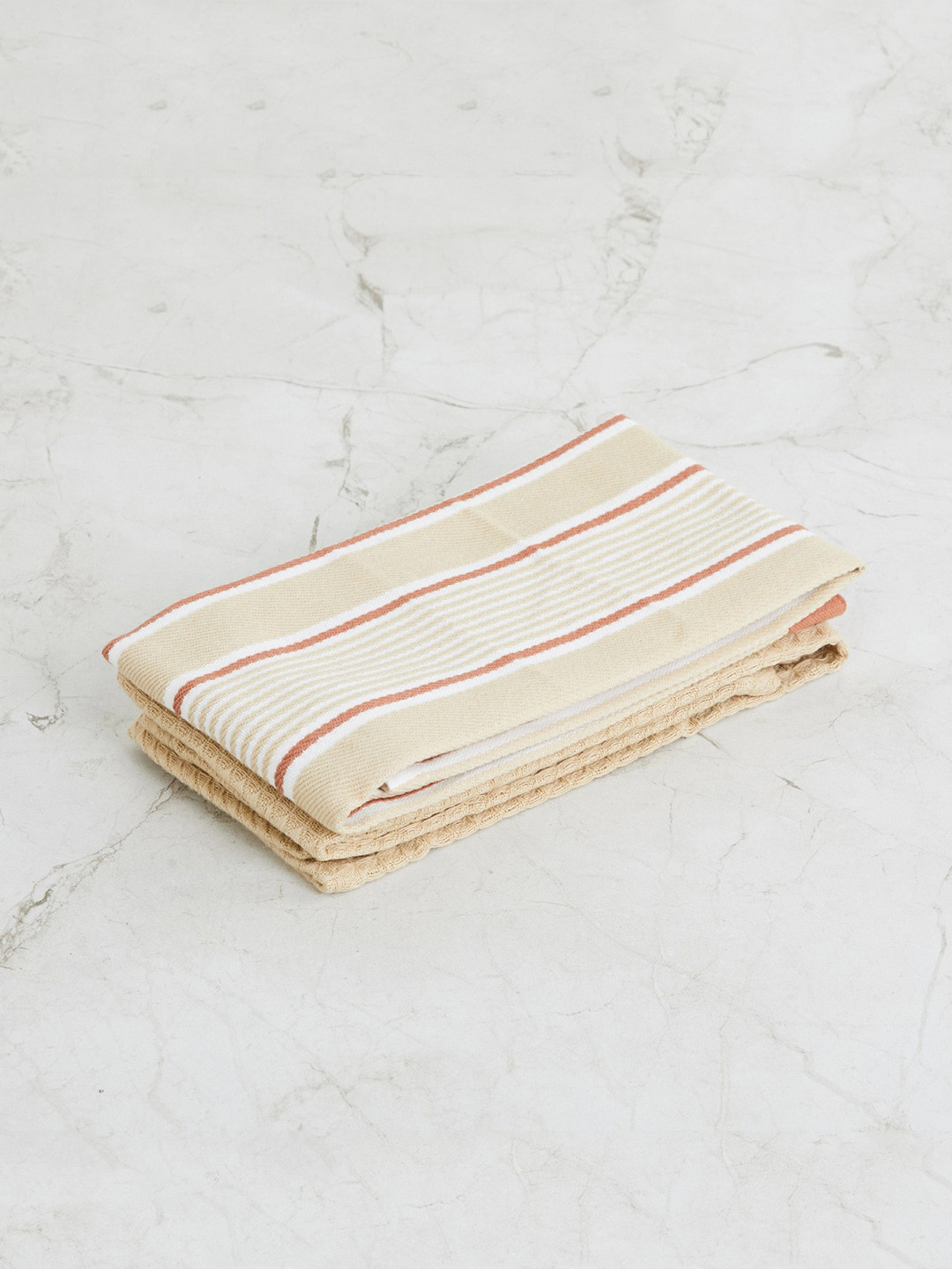 Buy Home Centre Set Of 2 Beige Kitchen Towels - Kitchen Towels for ...
