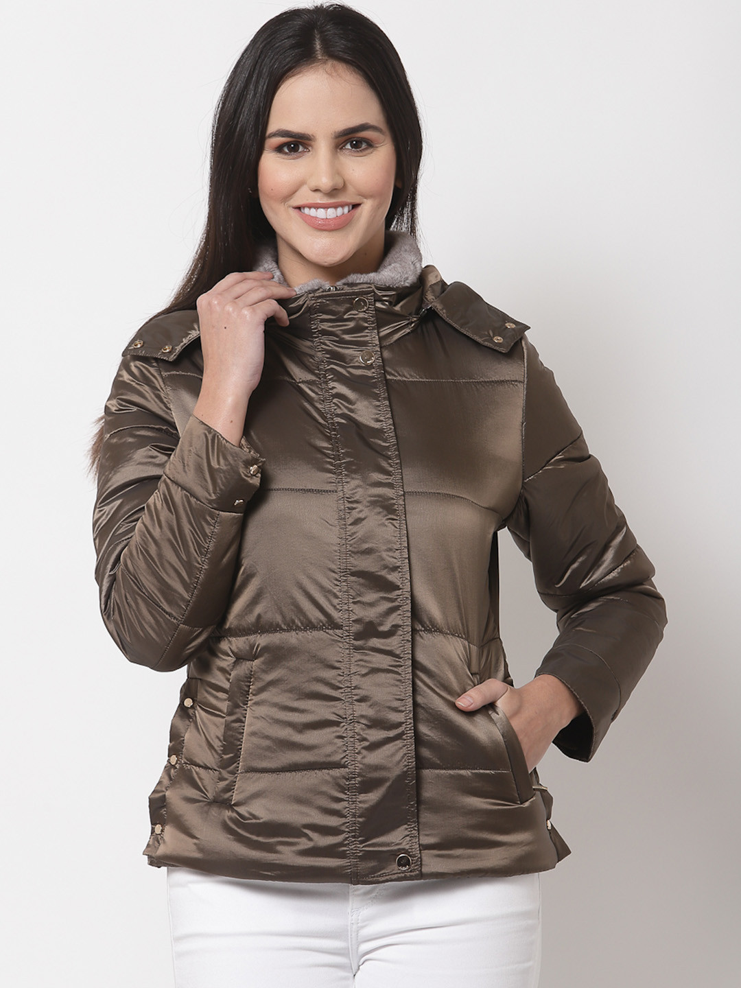 Buy Juelle Women Brown Padded Jacket - Jackets for Women 16472950 | Myntra
