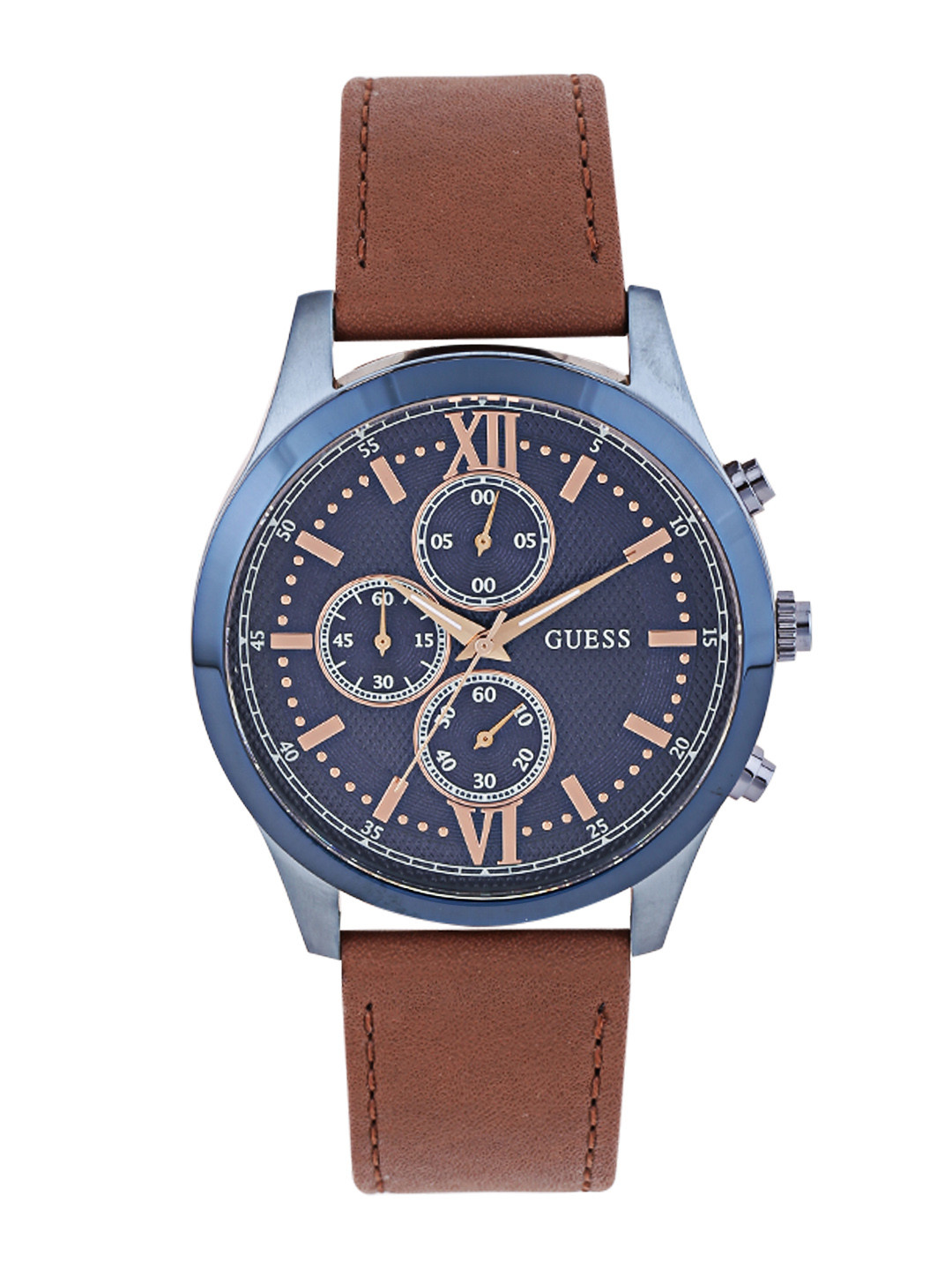 Buy GUESS Men Navy Textured Chronograph Dial Watch W0876G3 - Watches ...