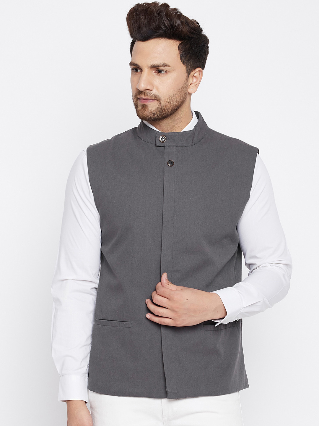 Buy CHILL WINSTON Men Grey Solid Waistcoat - Waistcoat for Men 16478912 ...