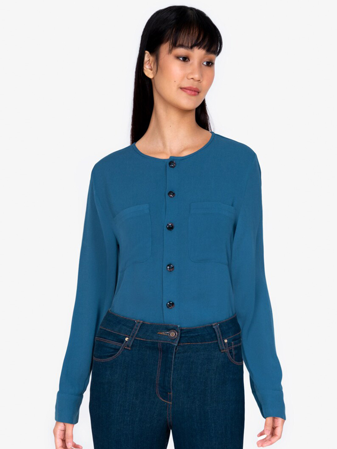 Buy ZALORA BASICS Blue Viscose Rayon Tunic - Tunics for Women 16493192 ...