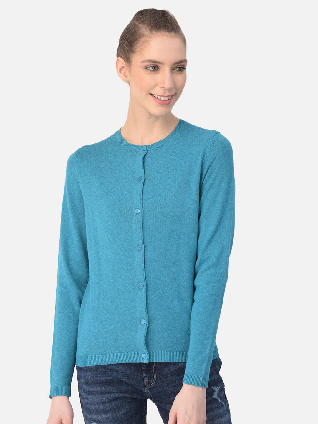 Buy Woods Women Turquoise Blue Cardigan - Sweaters for Women 16497528 ...