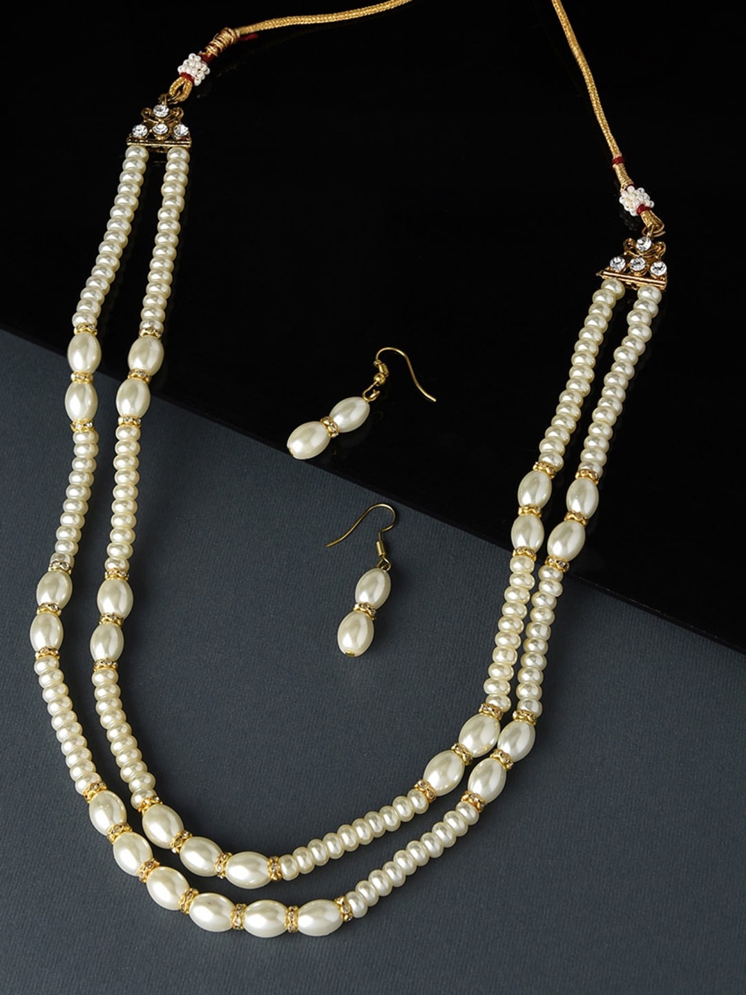 Buy Zaveri Pearls Gold Plated White Pearl Embellished Necklace