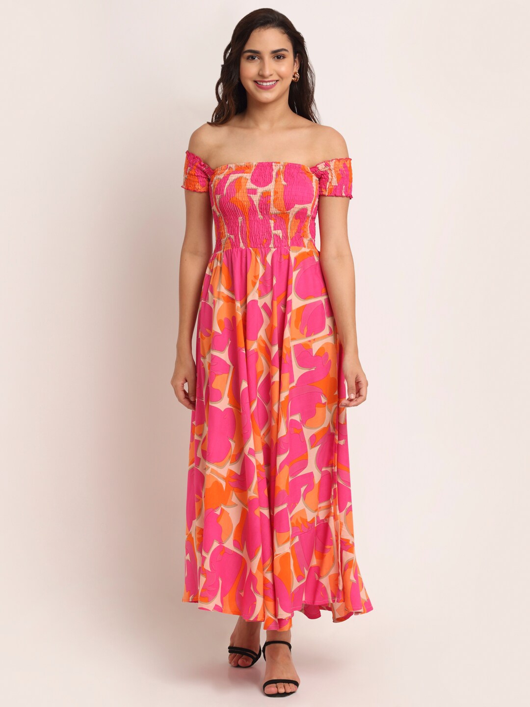 Buy Aawari Multicoloured Floral Off Shoulder Maxi Dress Dresses For