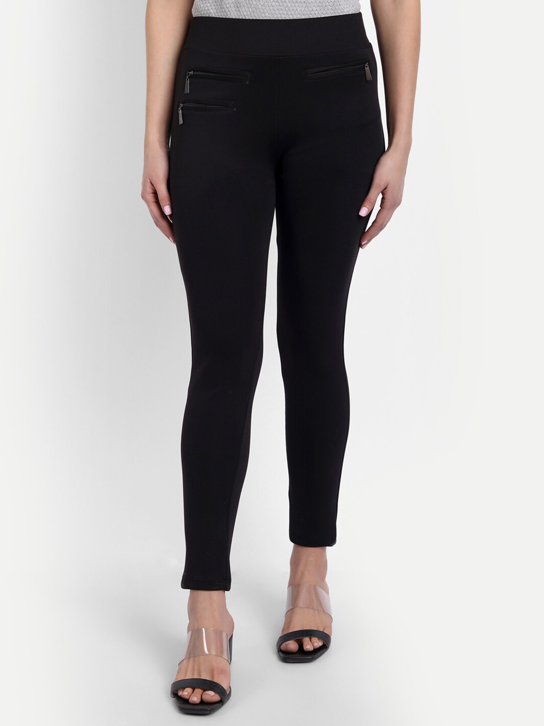 Buy BROADSTAR Women Black Solid Skinny Fit Treggings - Jeggings for ...