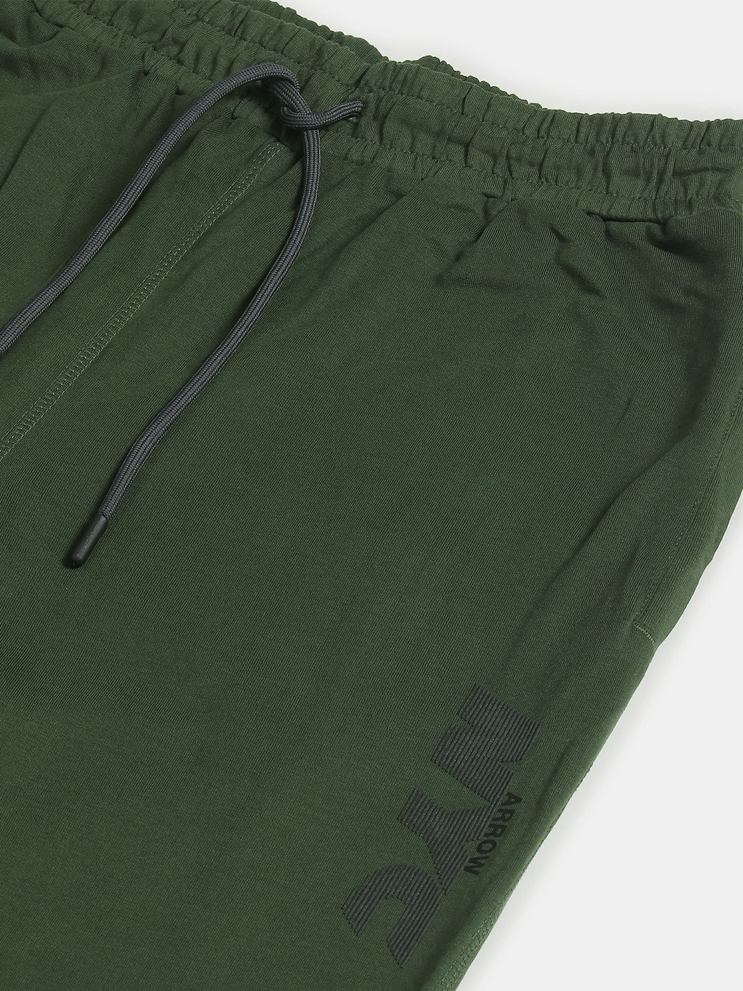 Buy Arrow Sport Men Olive Green Regular Fit Solid Cotton Joggers ...