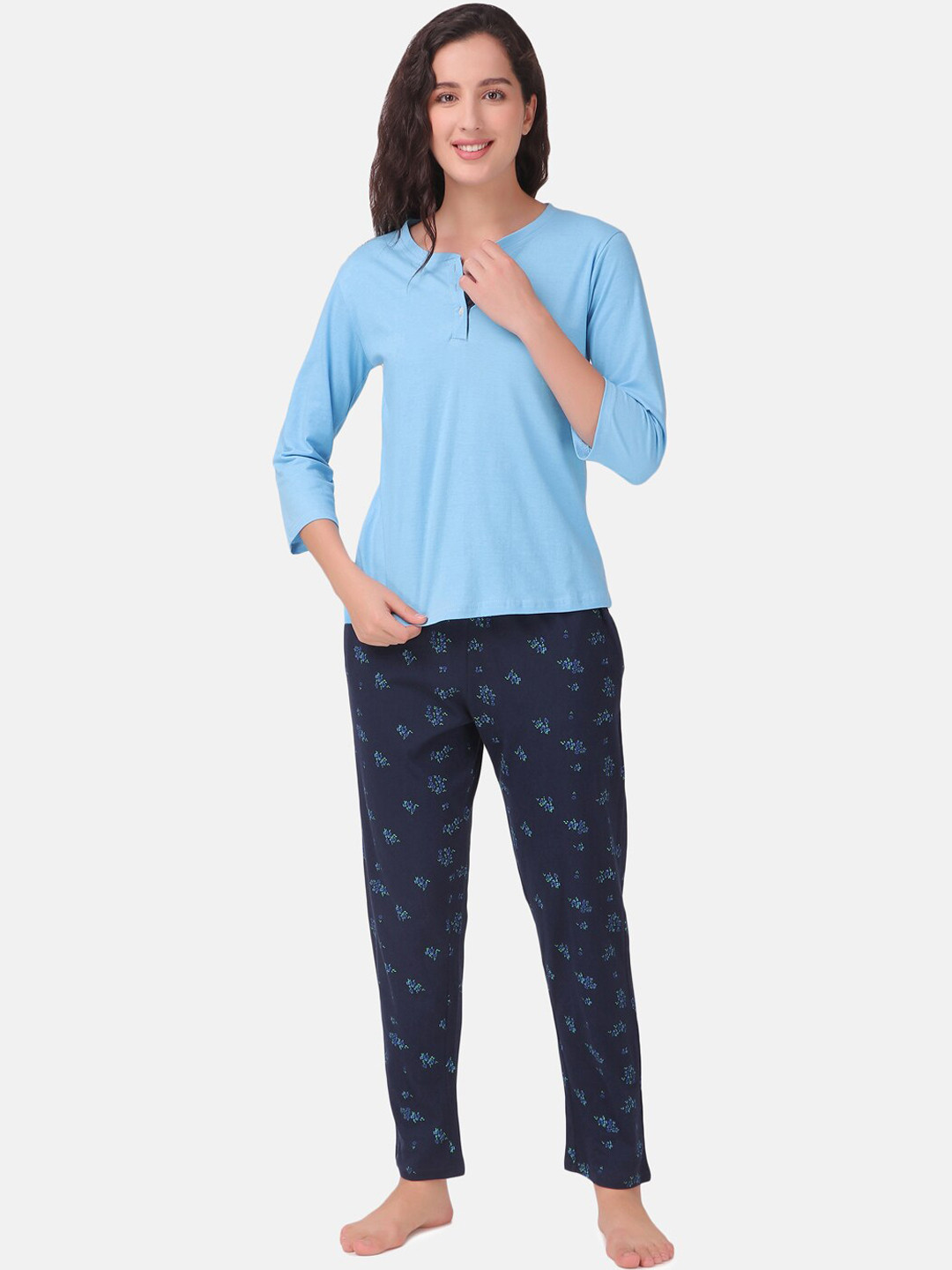 Buy Masha Women Navy Blue Night Suit - Night Suits for Women 16524726 ...