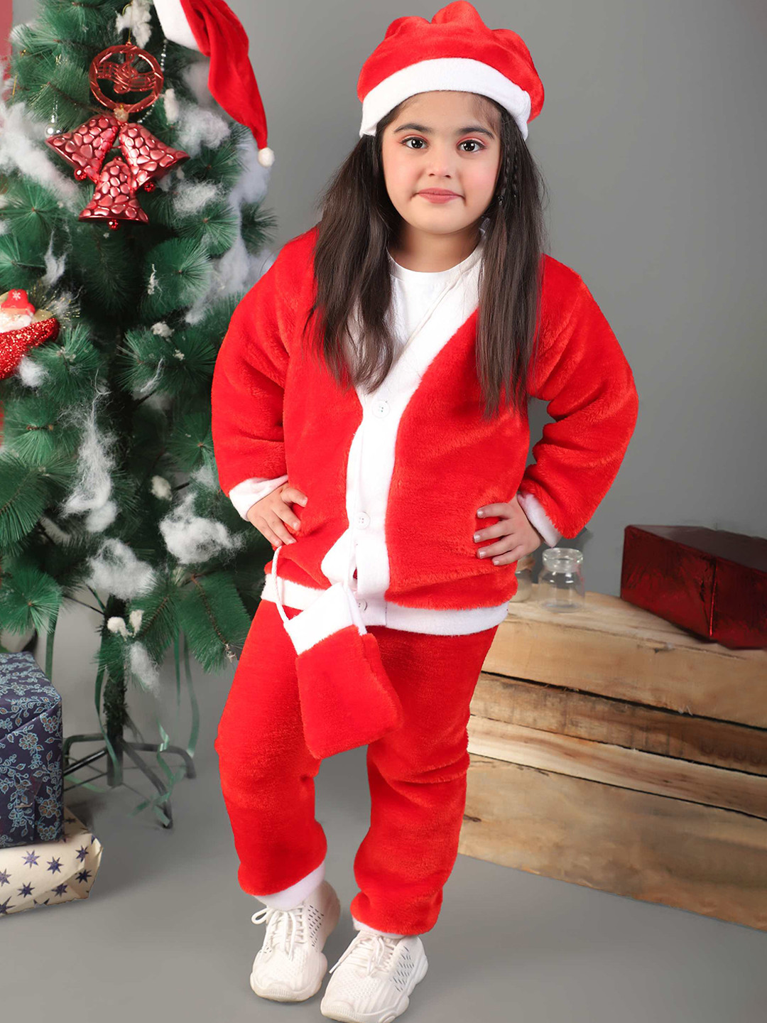 Buy Ahhaaaa Girls Red & White Santa Claus Clothing Set - Clothing Set ...