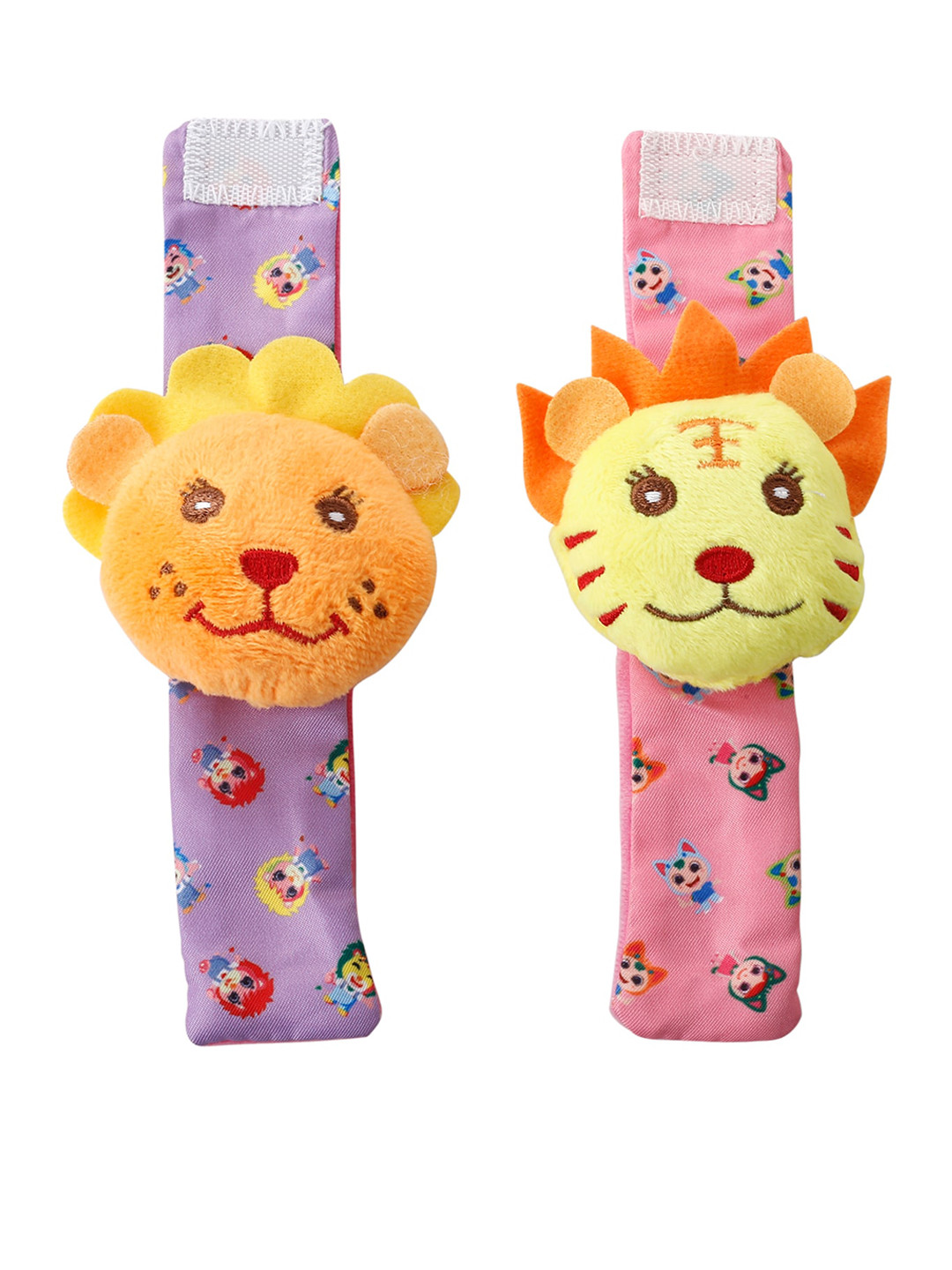 Buy Baby Moo Infant Kids Wild Cats Set Of 2 Wrist Rattle - Learning And ...