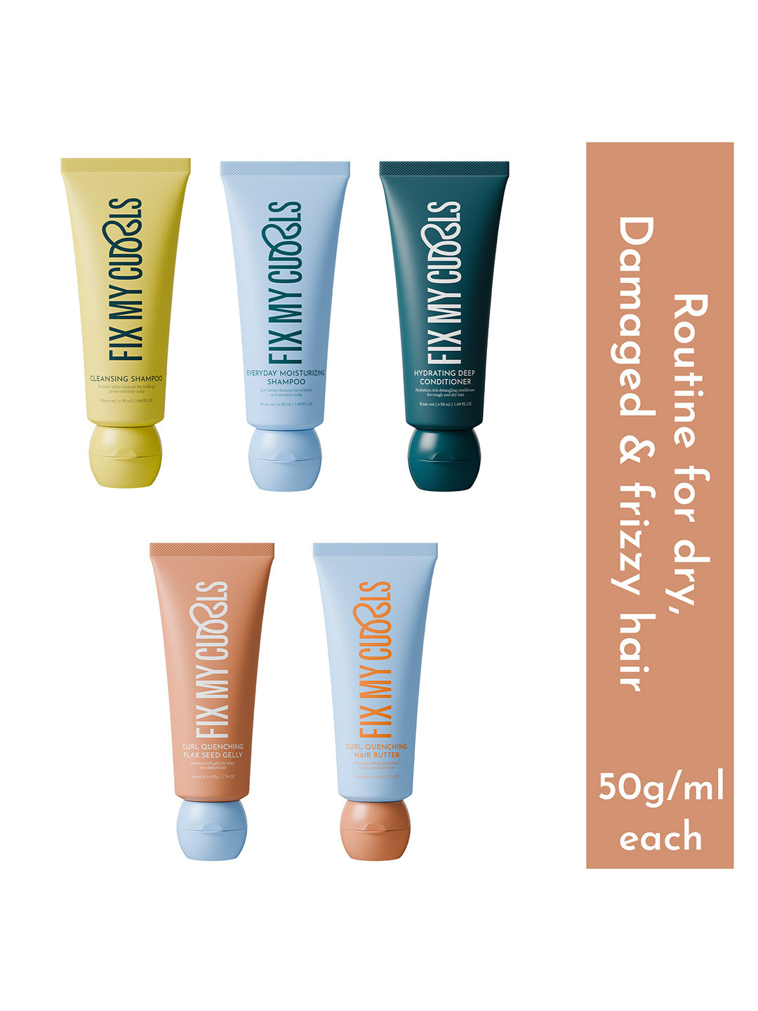 Buy Fix My Curls Travel Kit Moisture For Curly And Wavy Hair 50g Each ...