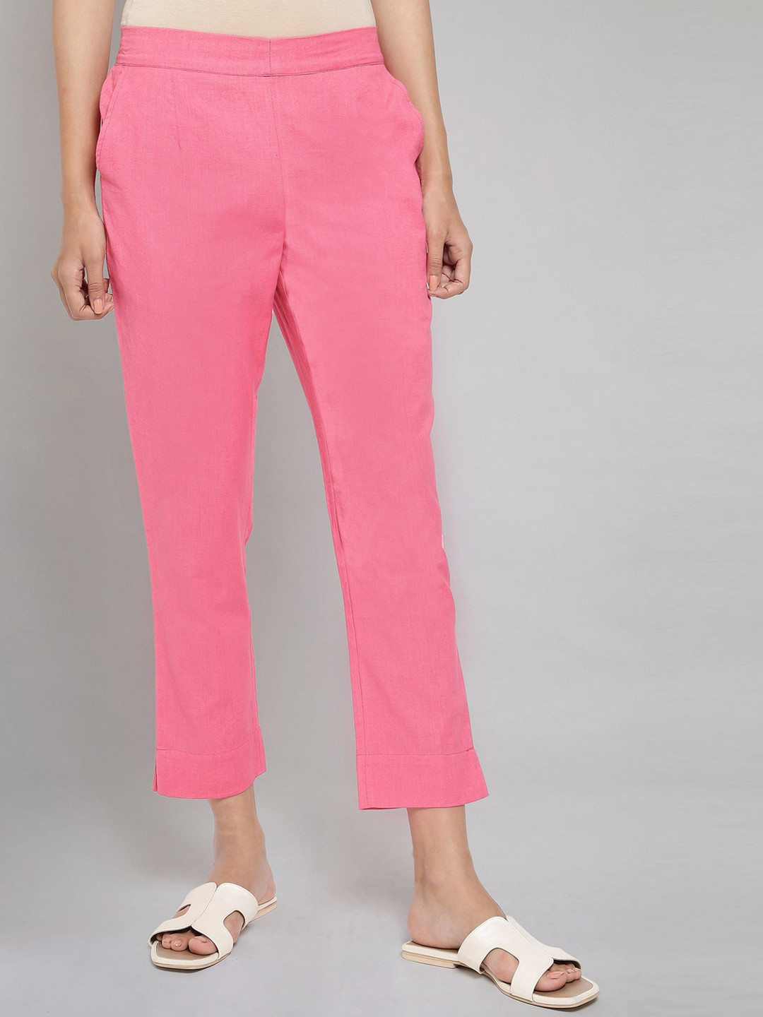 Buy AURELIA Women Pink Trousers - Trousers for Women 16530542 | Myntra