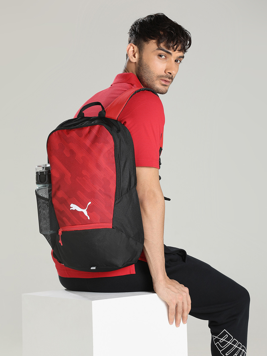 Buy Puma Unisex Red & Black Individual Rise Backpack - Backpacks for ...