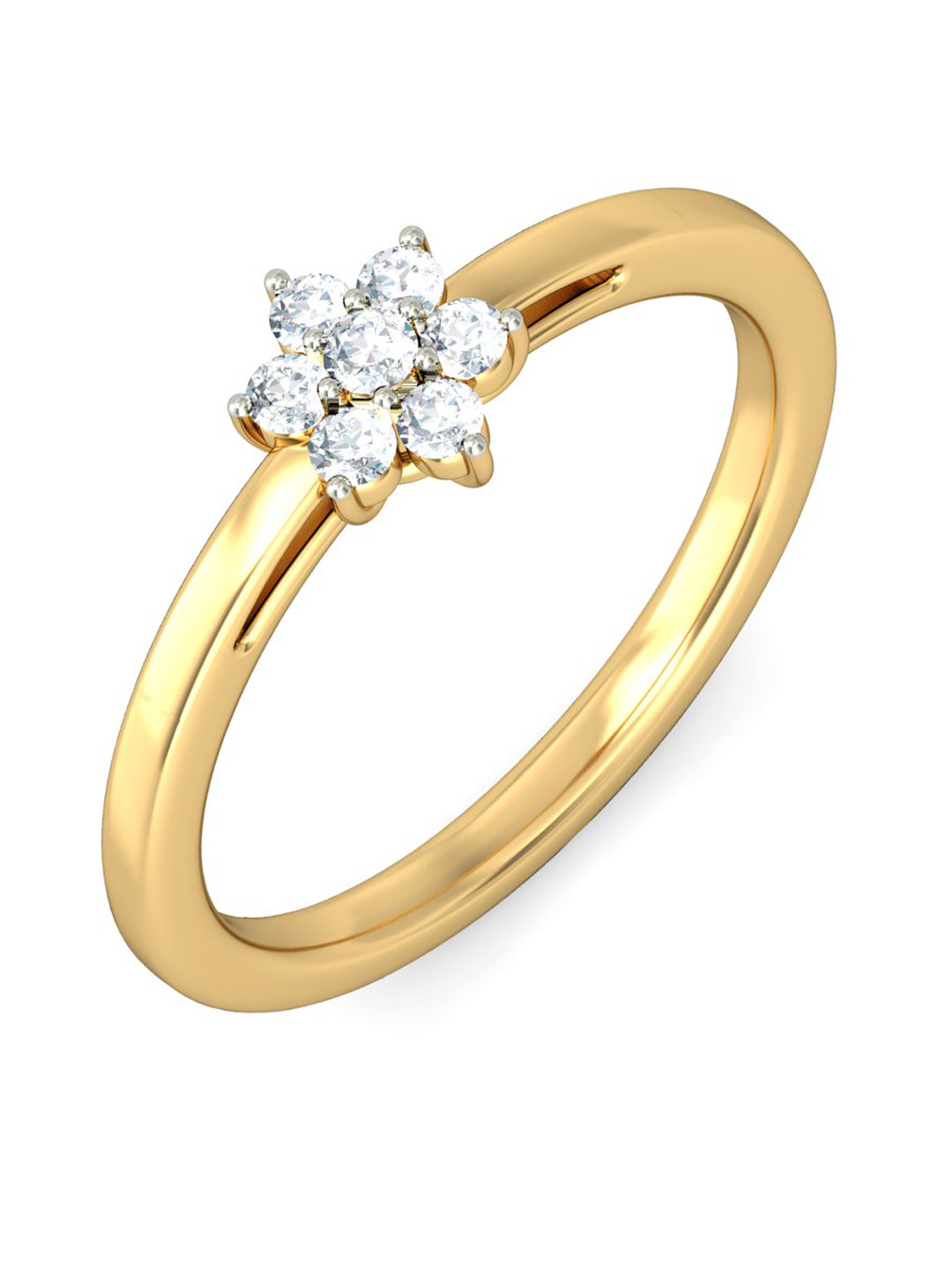 Buy BlueStone 1.440 G 18 Karat Gold Flowery Dreams Ring With Diamonds - Ring Diamond for Women ...