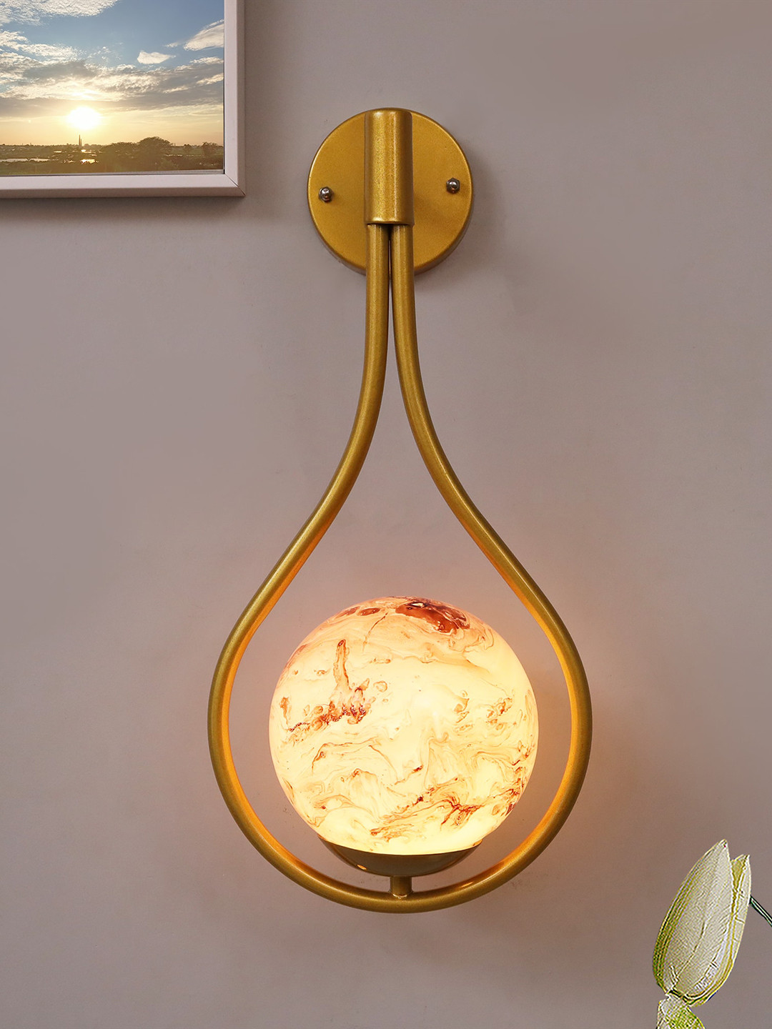 Buy Homesake Golden Light Wall Drop Lamp - Wall Lamps for Unisex ...