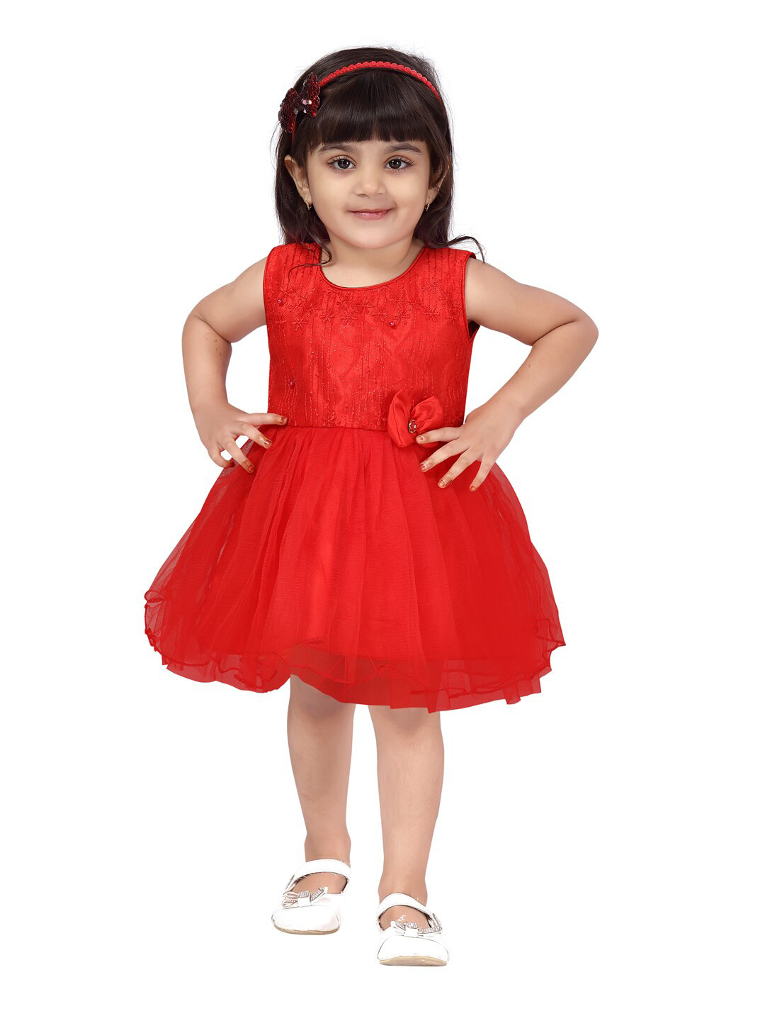 Buy Aarika Red Net Dress - Dresses for Girls 16538934 | Myntra