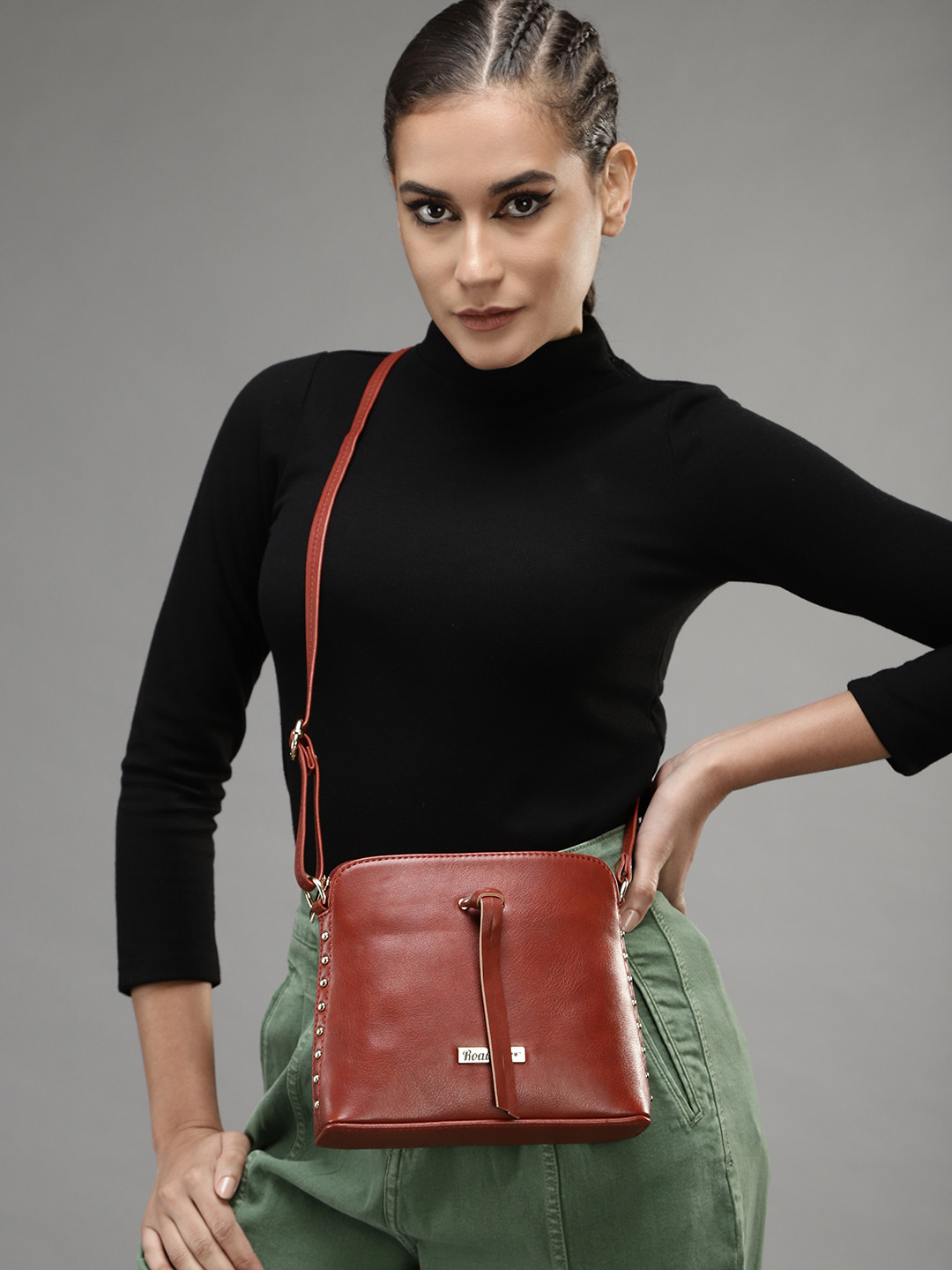 Buy Roadster Brick Red Solid Sling Bag - Handbags for Women 16543806 ...