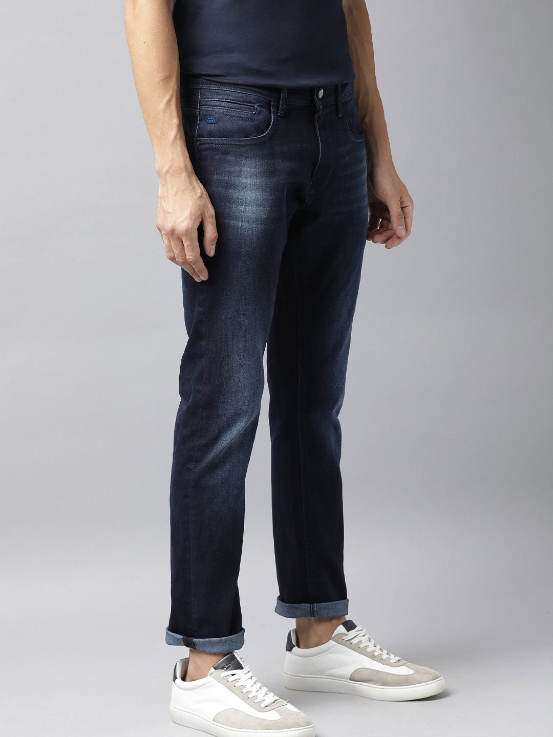 Buy RARE RABBIT Men Navy Blue Slim Fit Light Fade Stretchable Jeans ...