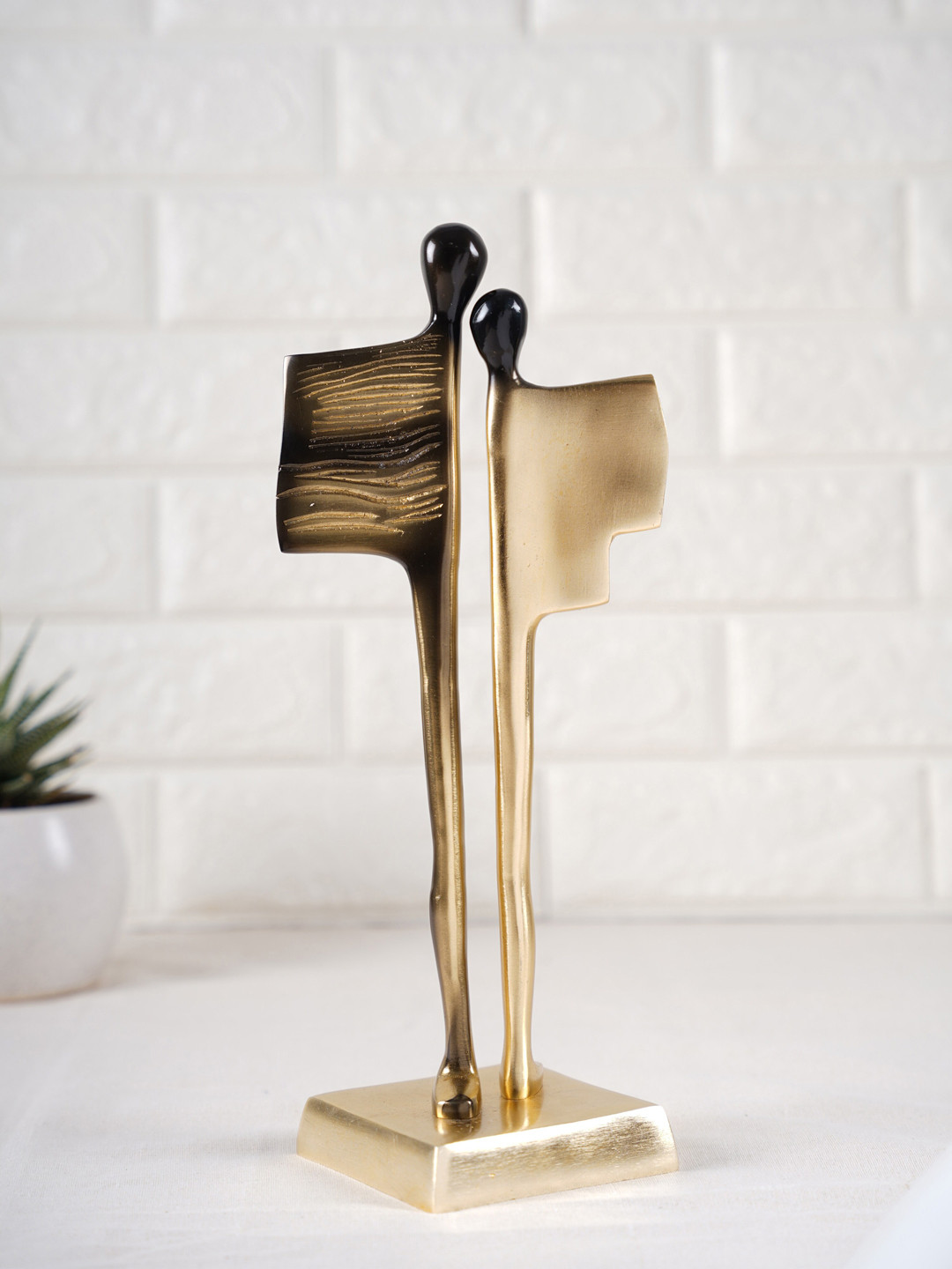 Buy Folkstorys Gold Toned Human Abstract Metal Sculpture - Showpieces ...