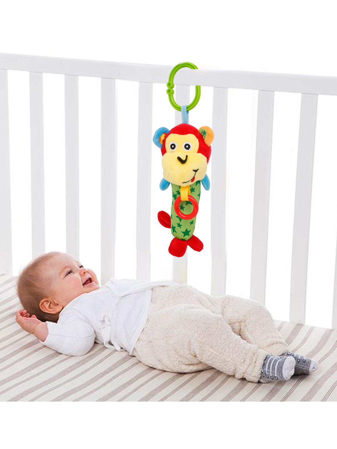 Buy Baby Moo Multicoloured Funky Monkey Rattle Toy - Learning And ...