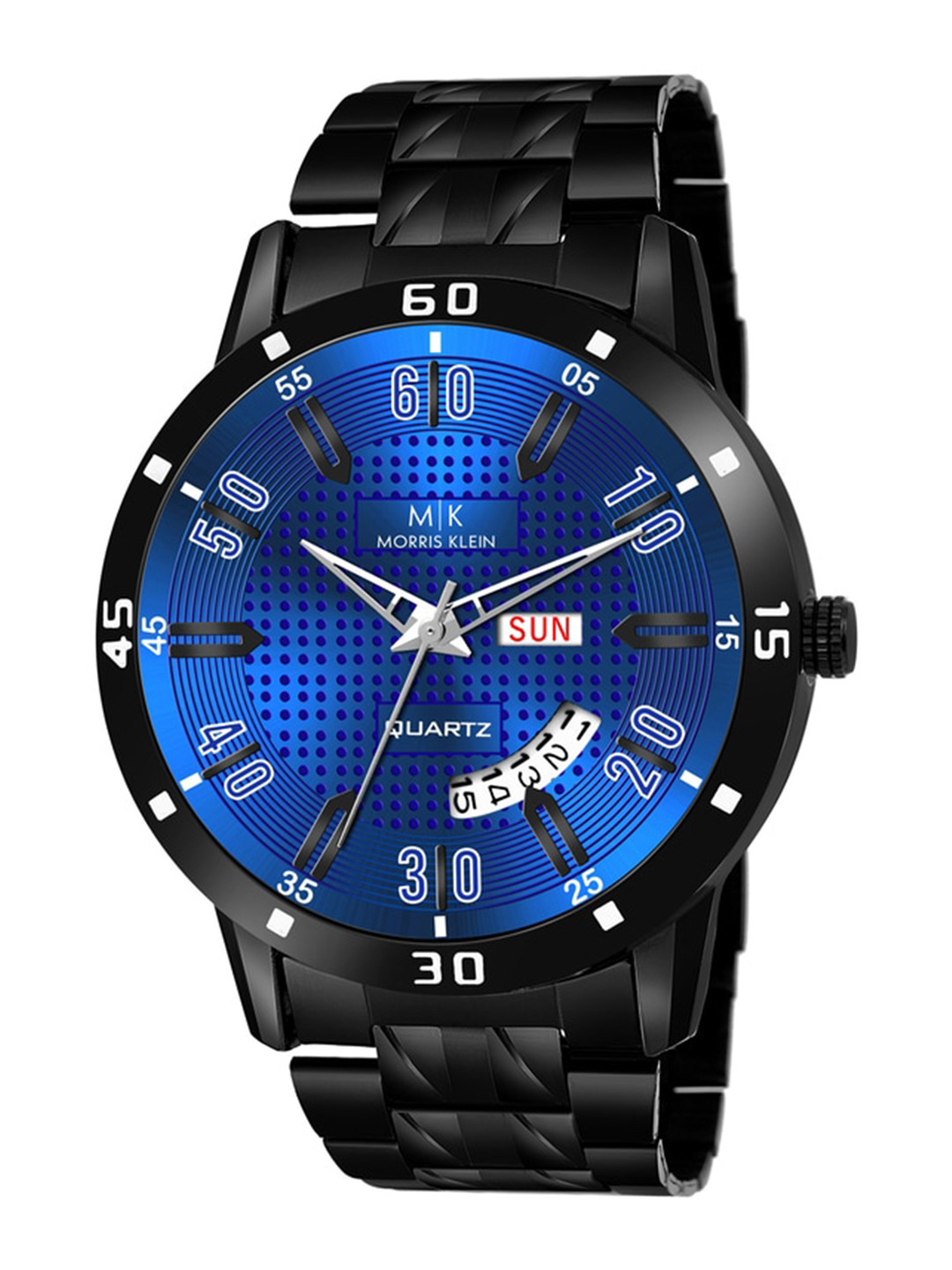 Buy MORRIS KLEIN Men Blue Dial & Black Stainless Steel Bracelet Style ...