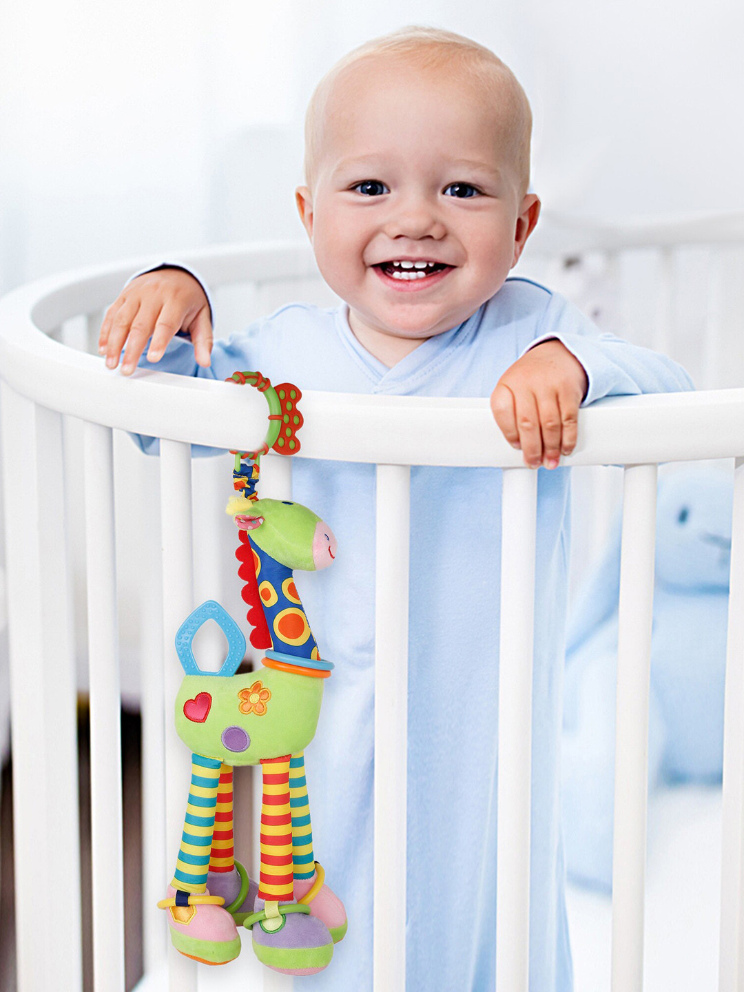 Buy Baby Moo Kids Green & Blue Soft Toy With Teether - Activity Toys ...