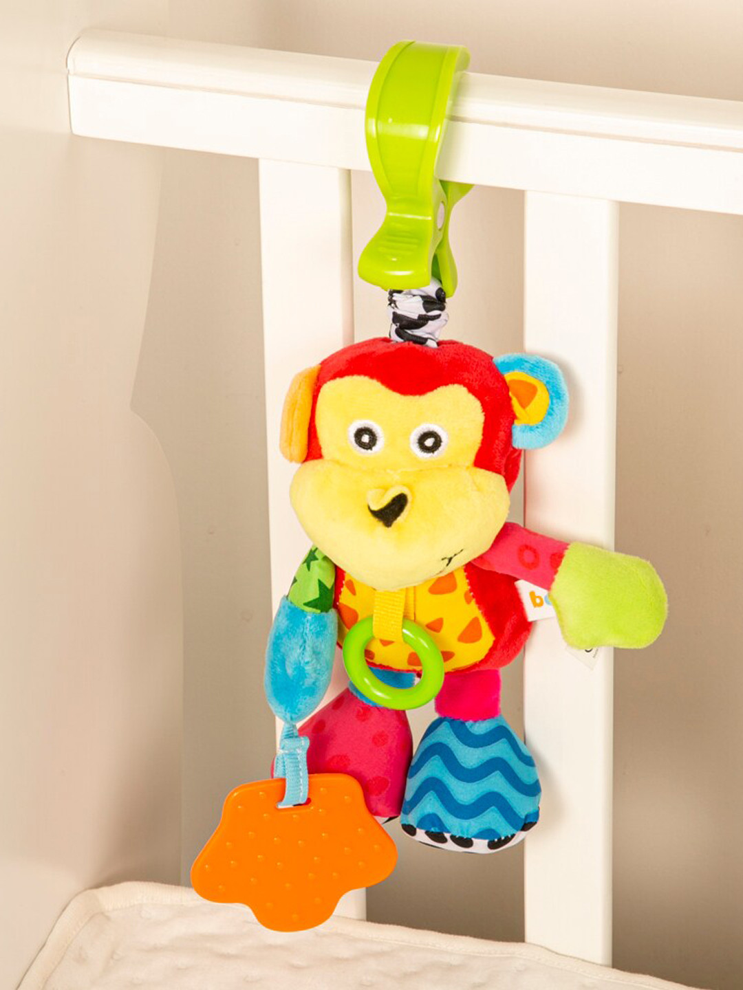 Buy Baby Moo Kids Red & Pink Monkey Pulling Toy With Teether - Activity ...