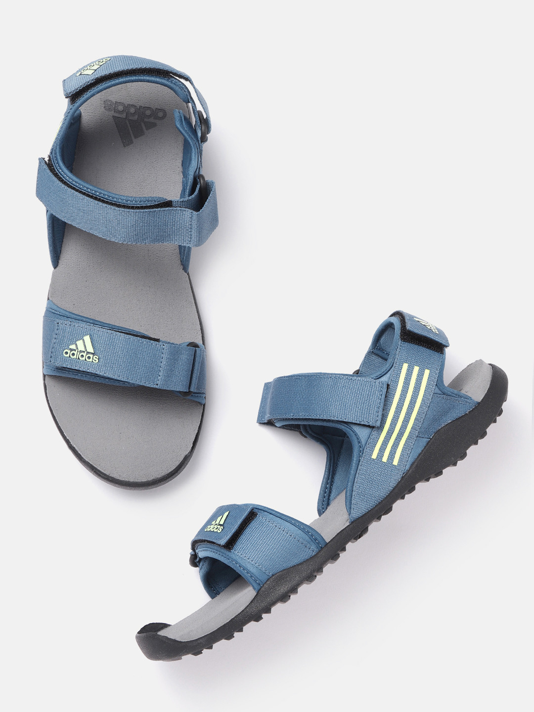 Buy ADIDAS Men Blue Solid Mechan Sports Sandals - Sports Sandals for ...