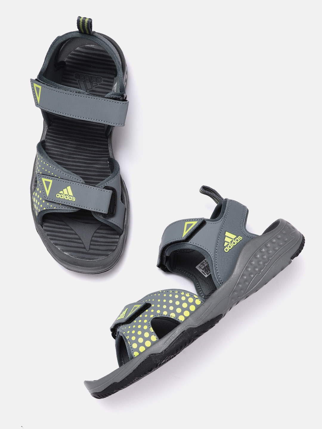 Buy ADIDAS Men Grey & Yellow Adi Printed Rambler Sports Sandals ...