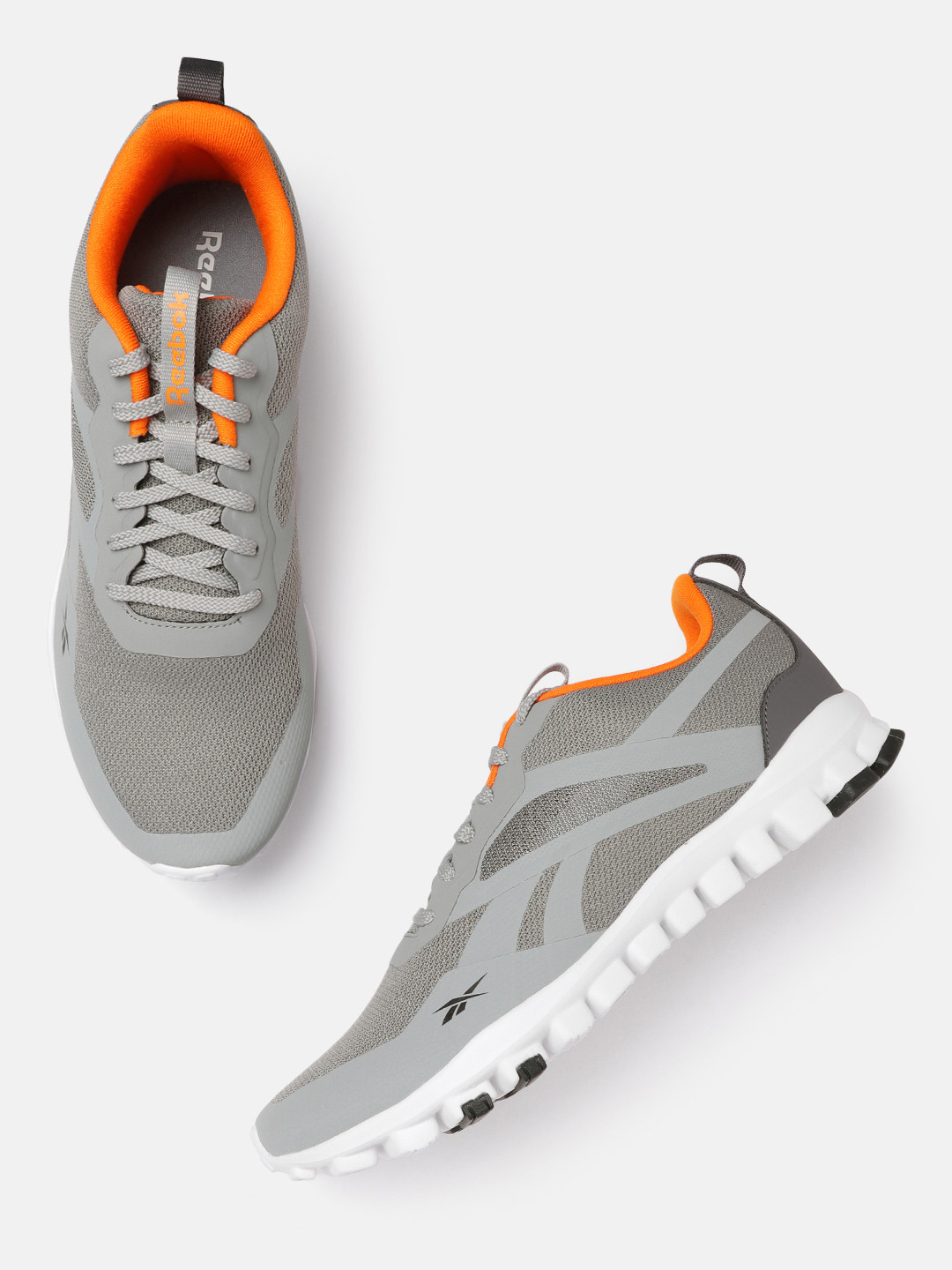 Buy Reebok Men Grey Woven Design Fairweather Running Shoes - Sports ...