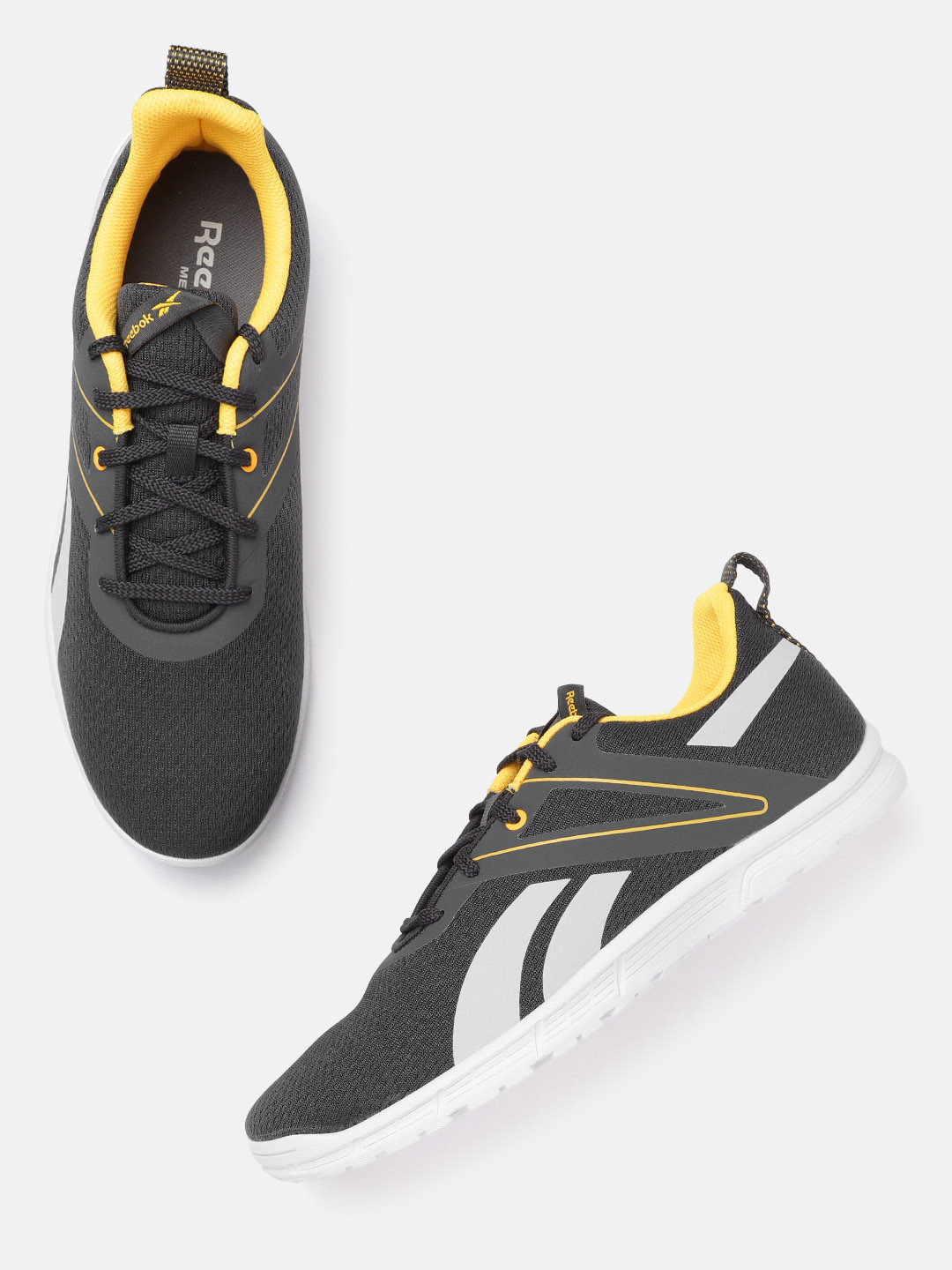Buy Reebok Men Charcoal Grey Woven Design Rockfield Running Shoes ...