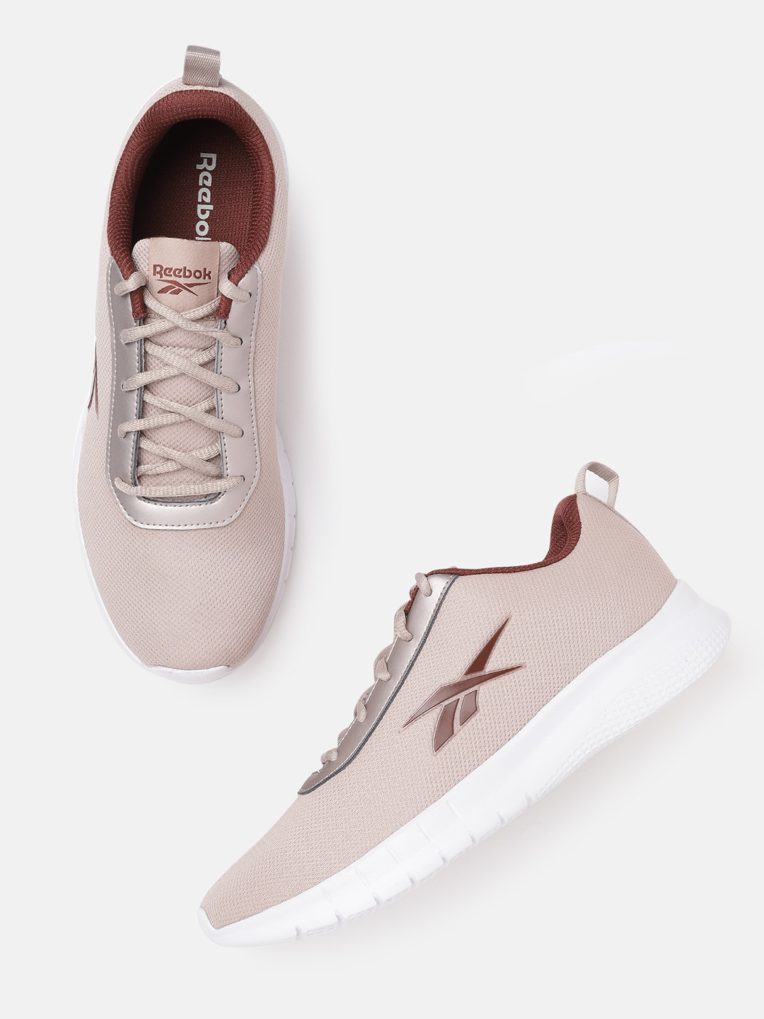 Buy Reebok Women Peach Coloured Woven Design Stride Running Shoes ...