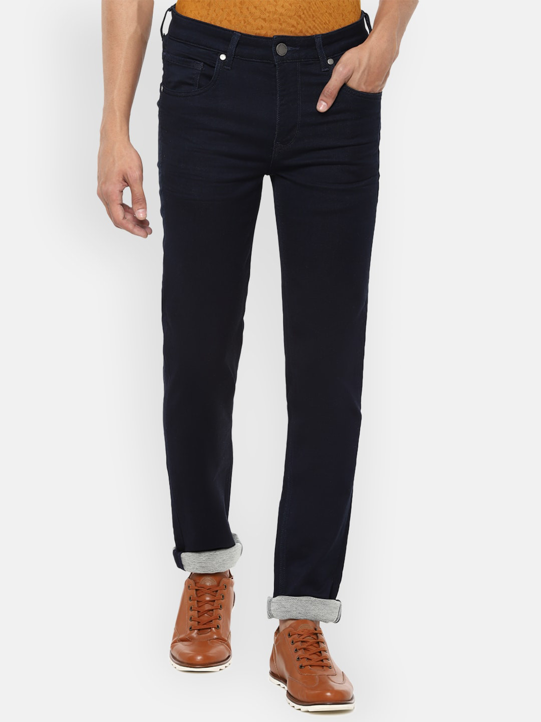 Buy Louis Philippe Jeans Men Navy Blue Slim Fit Stretchable Jeans ...