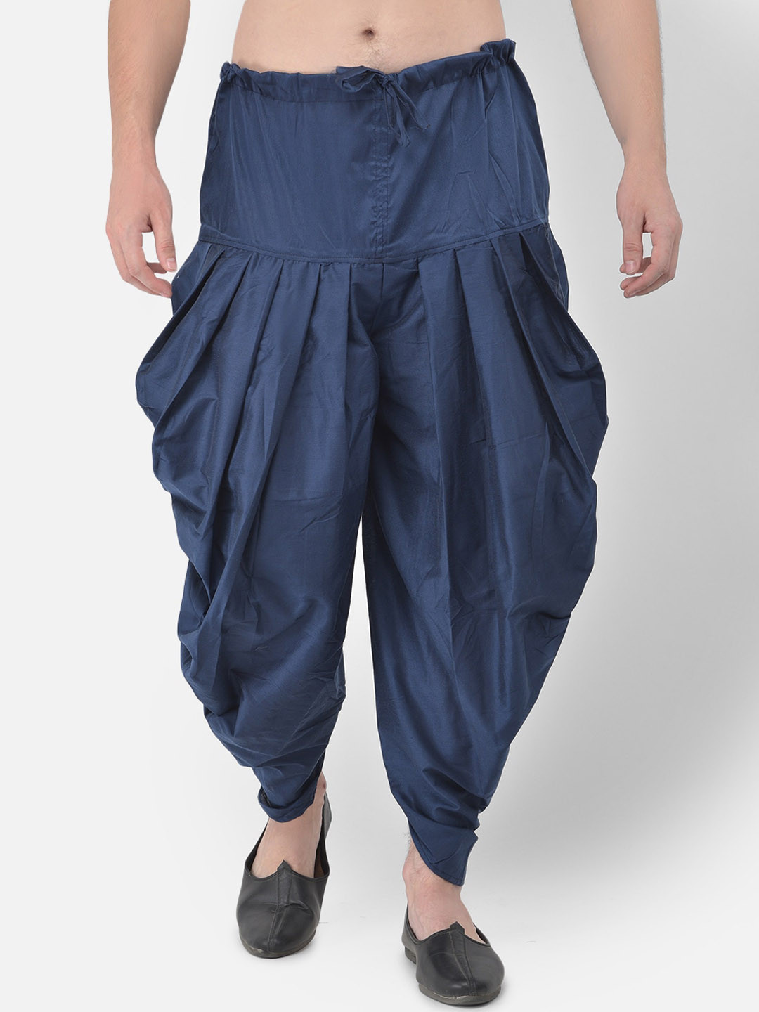 Buy TABARD Men Navy Blue Solid Pure Cotton Patiala - Patiala for Men ...