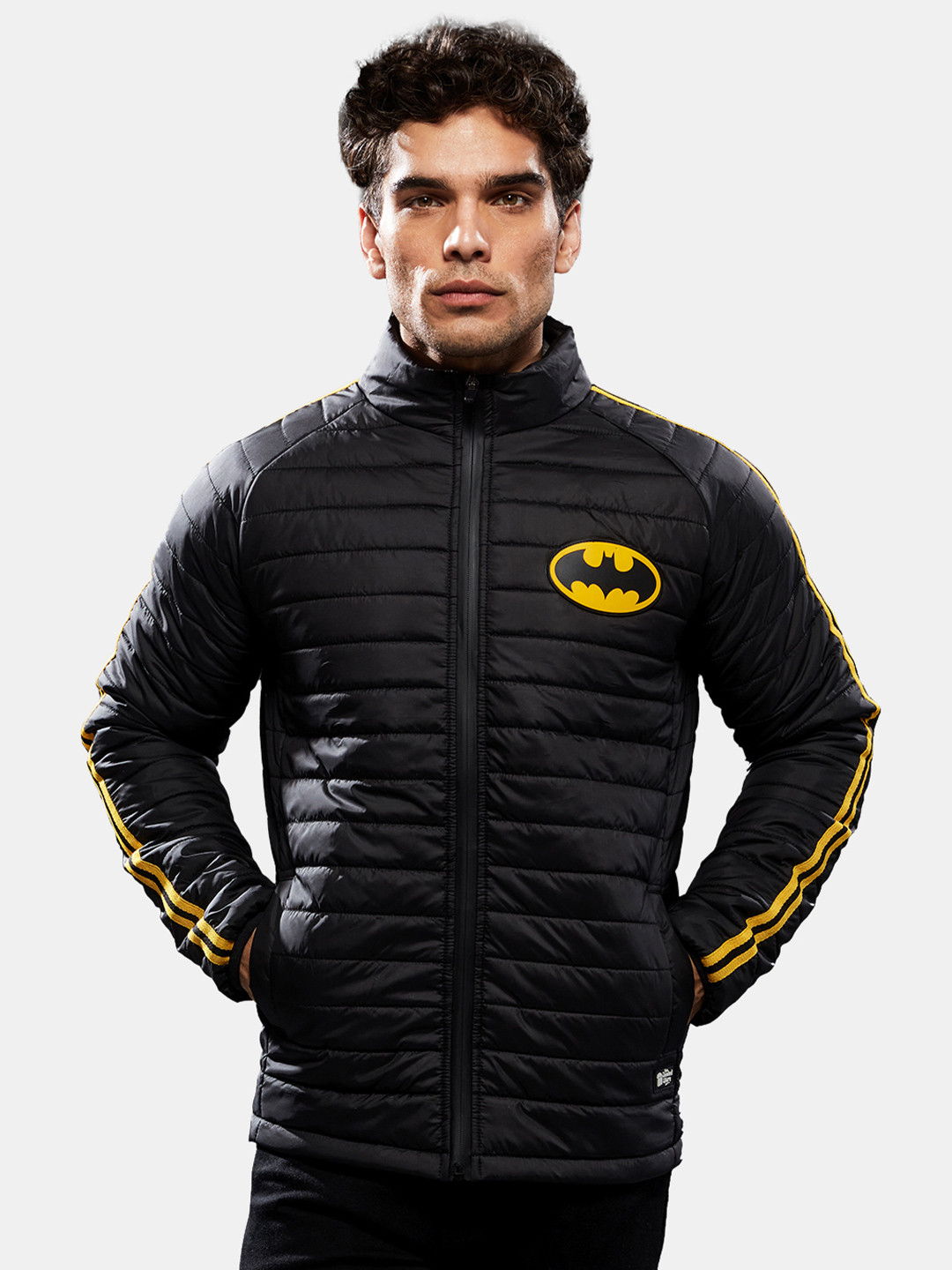 Buy The Souled Store Men Black & Yellow Lightweight Batman Logo Puffer ...
