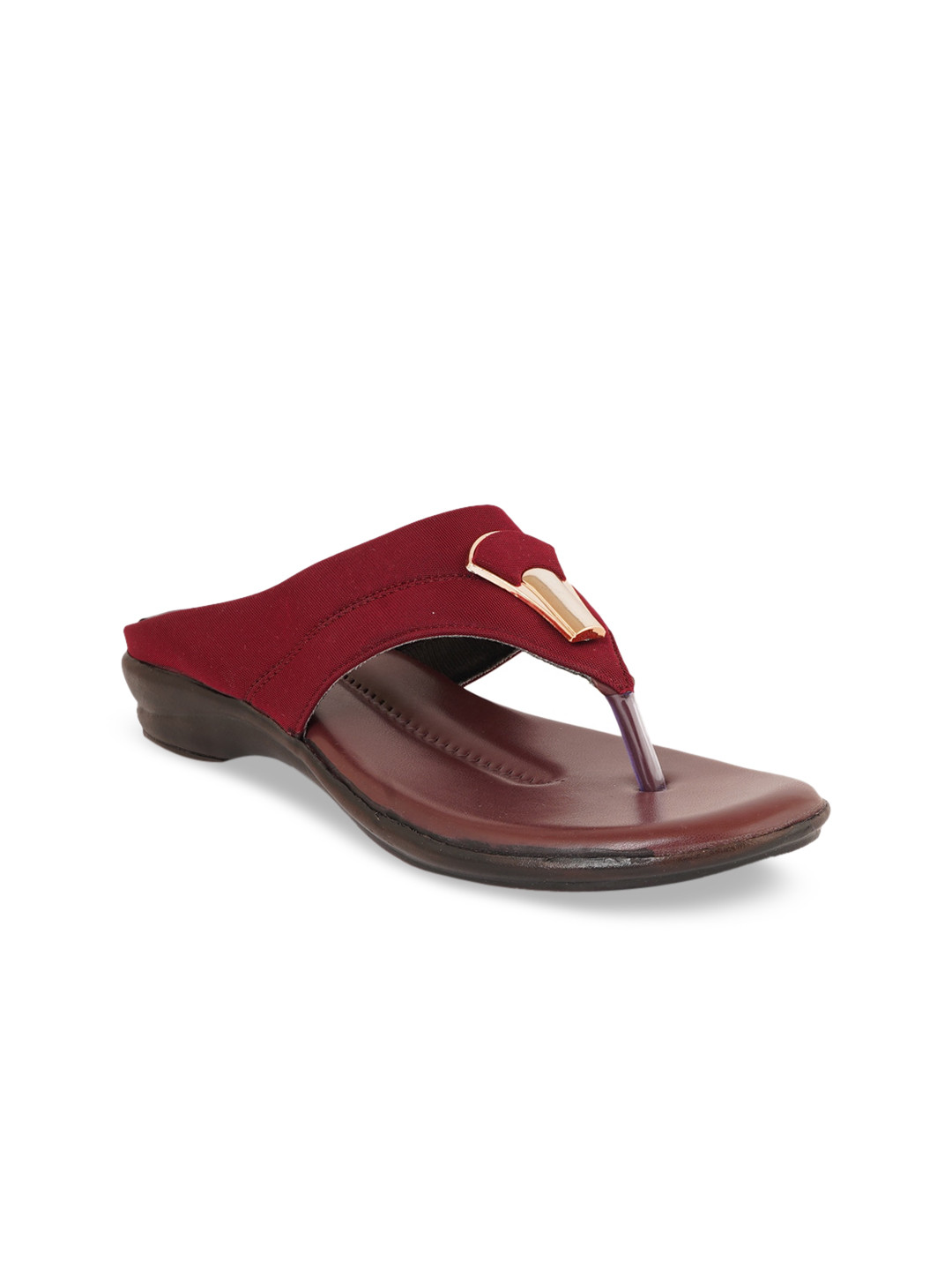 Buy Walkfree Maroon Comfort Sandals - Heels for Women 16570790 | Myntra