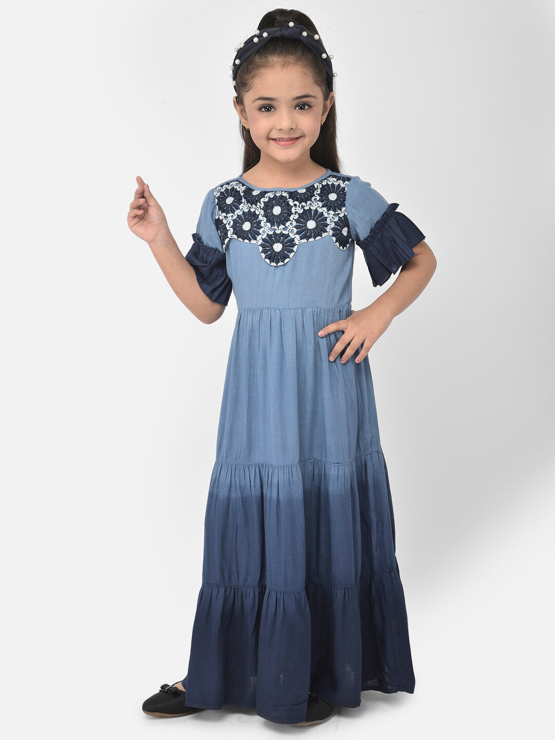 Buy Eavan Navy Blue Ombre Dyed Maxi Dress - Dresses for Girls 16571390 ...