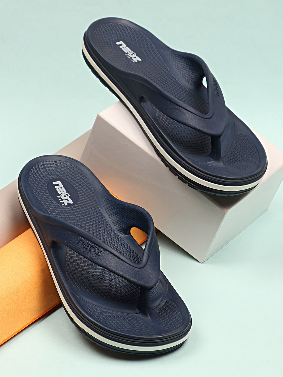 Buy NEOZ Men Navy Blue Thong Flip Flops - Flip Flops for Men 16572914 ...
